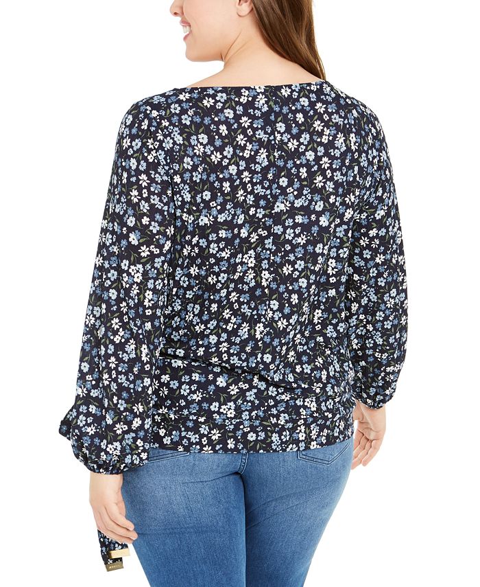 Michael Kors Plus Size Side-Tie Top - Macy's