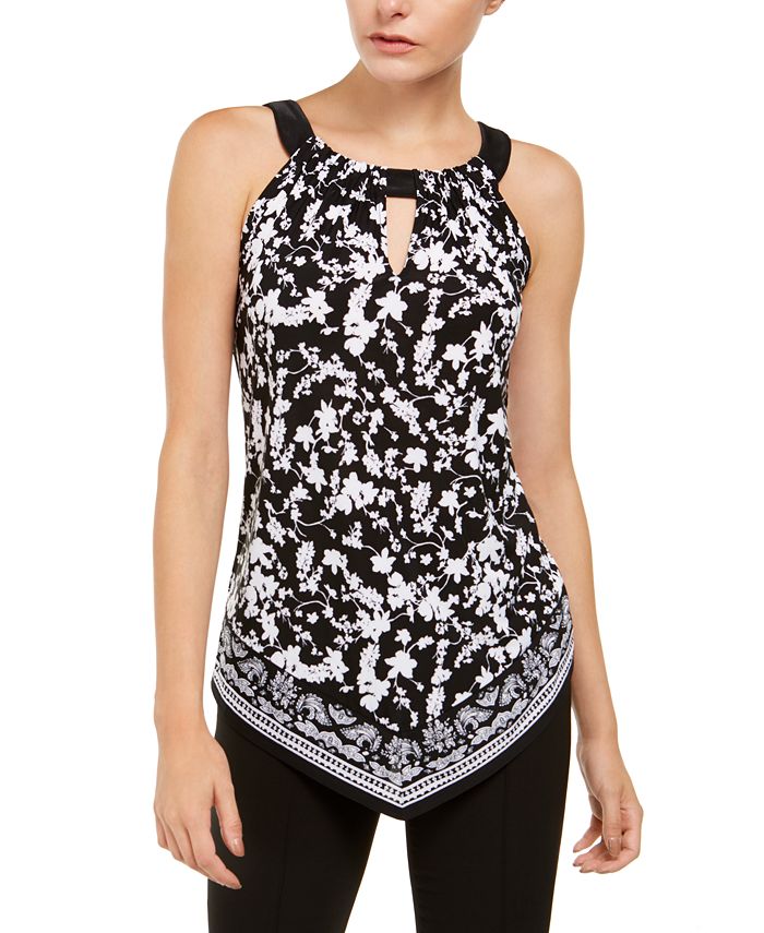 INC International Concepts INC Petite Scarf-Print Halter Top, Created ...