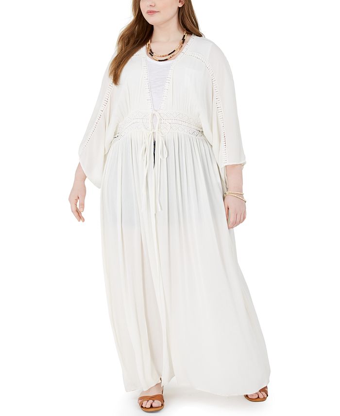 Band of Gypsies Trendy Plus Size Maxi Duster Jacket - Macy's