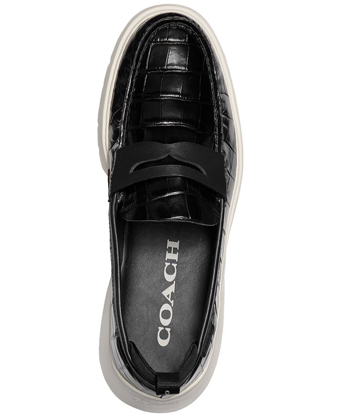 COACH Men's Croc-Embossed Hybrid Loafers - Macy's