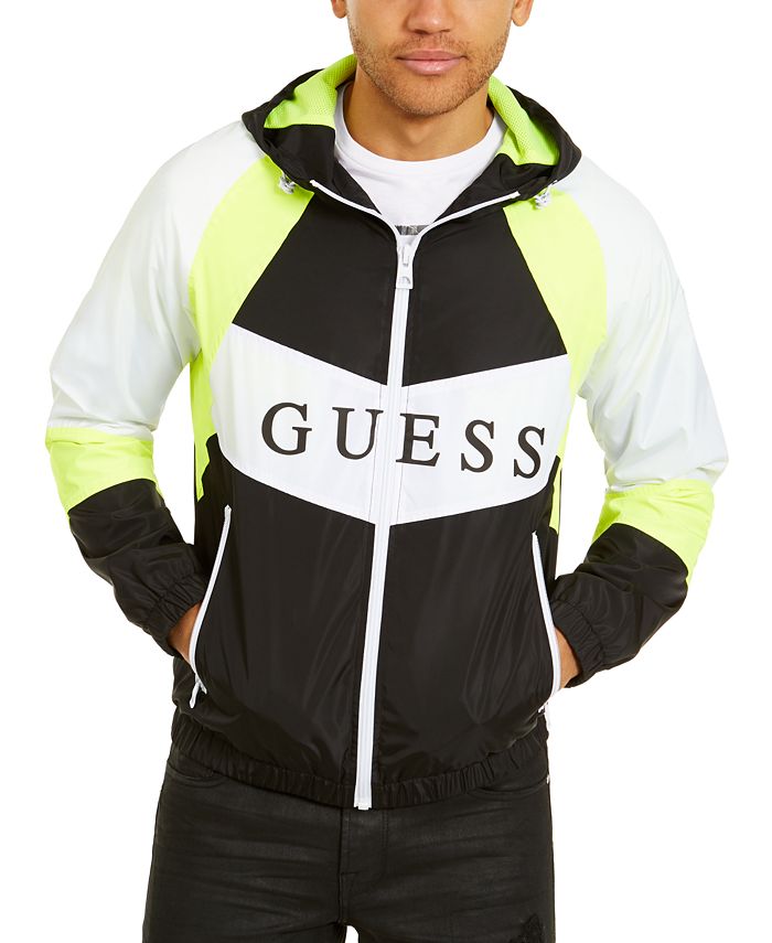GUESS Men's David Logo Colorblocked Jacket - Macy's