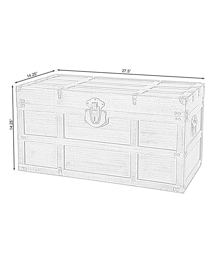 Vintiquewise Wooden Rectangular Lined Rustic Storage Trunk with Latch ...