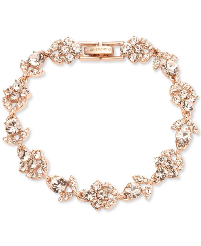Givenchy Rose Gold-Tone Crystal Cluster Flex Bracelet - Macy's