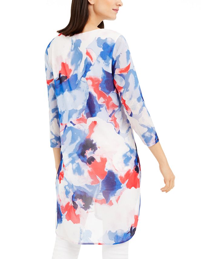 Alfani Petite Printed Super Tunic, Created for Macy's - Macy's