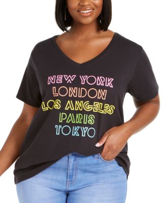 Rebellious One Trendy Plus Size City Screen T-Shirt - Macy's