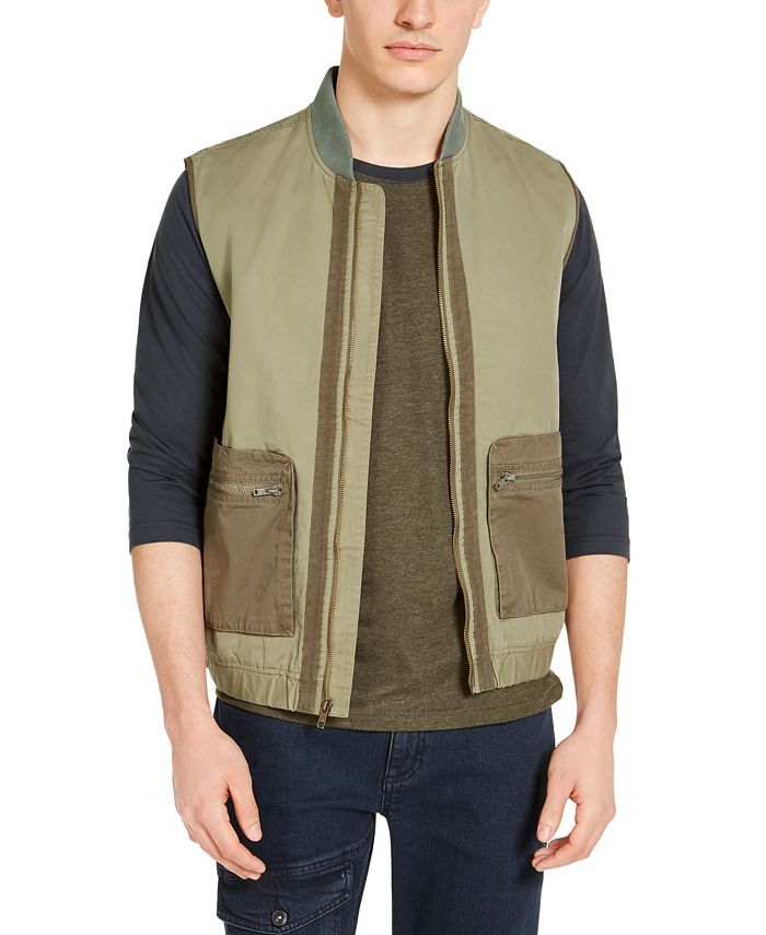 Sun + Stone Men's Green Utility Vest, Created for Macy's - Macy's