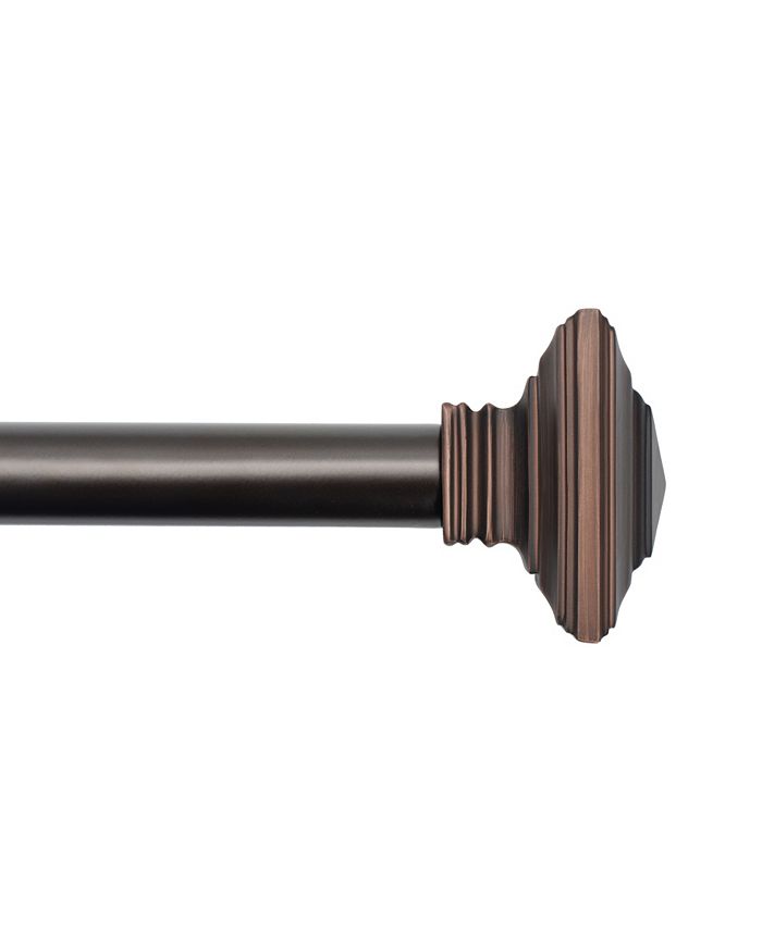 Elrene Florence Adjustable 28"-48" Curtain Rod With Stacked Square ...