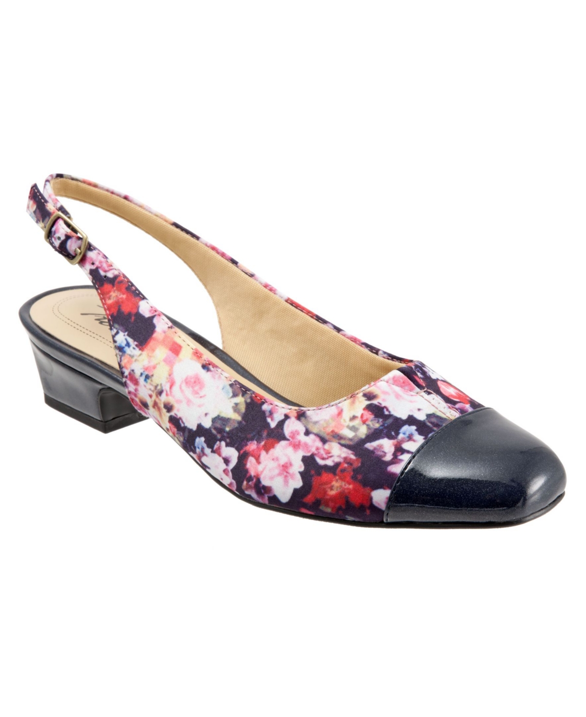 Click here for Trotters Dea Pump - Wash floral micro suede prices