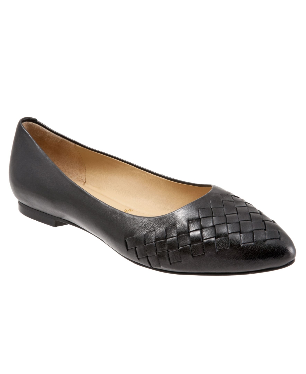 Click here for Trotters Estee Woven Flat - Black prices