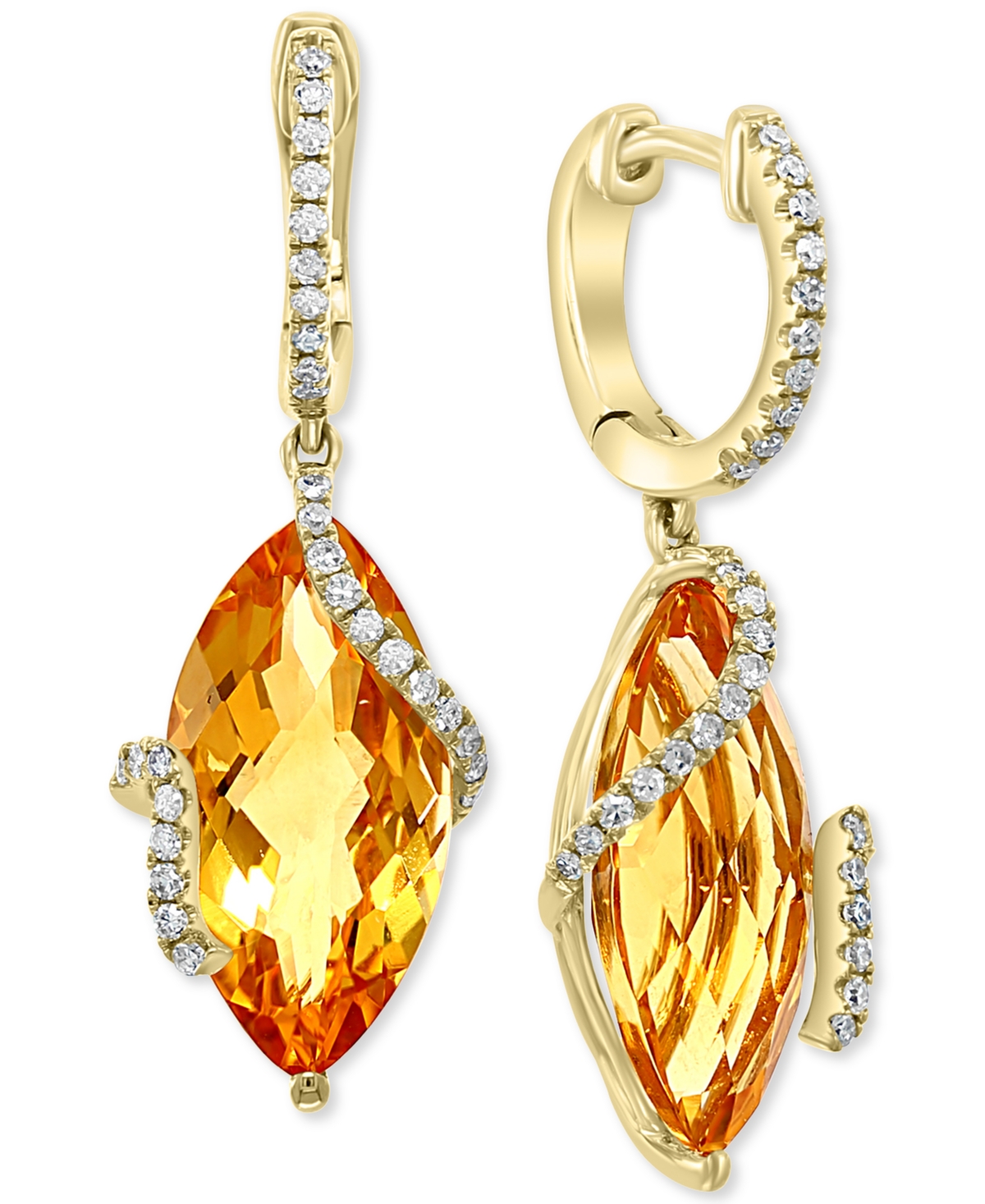 Click here for Effy Citrine & Diamond Drop Earrings in 14k Gold (... prices