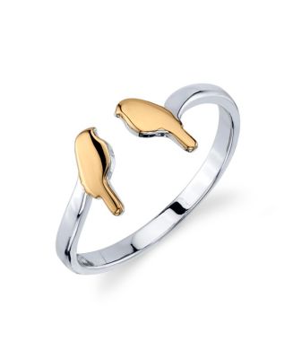 Unwritten Silver Plated Yellow Gold Two Tone Birds Ring - Macy's