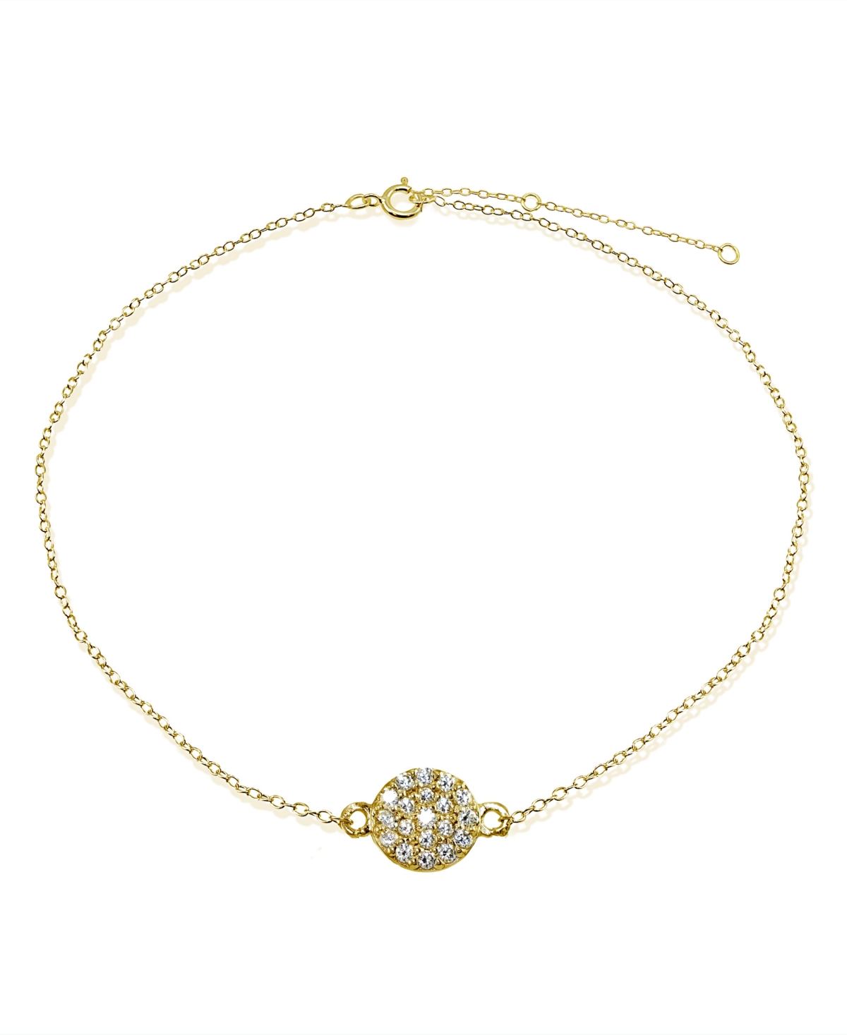Click here for Cubic Zirconia Pave Disc Ankle Bracelet in Sterlin... prices
