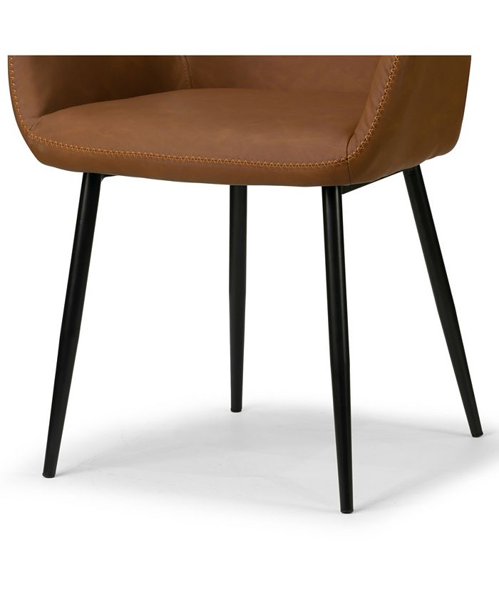 Glamour Home Set of 2 Alrik Arm Chair with Zigzag Stitching and Steel ...