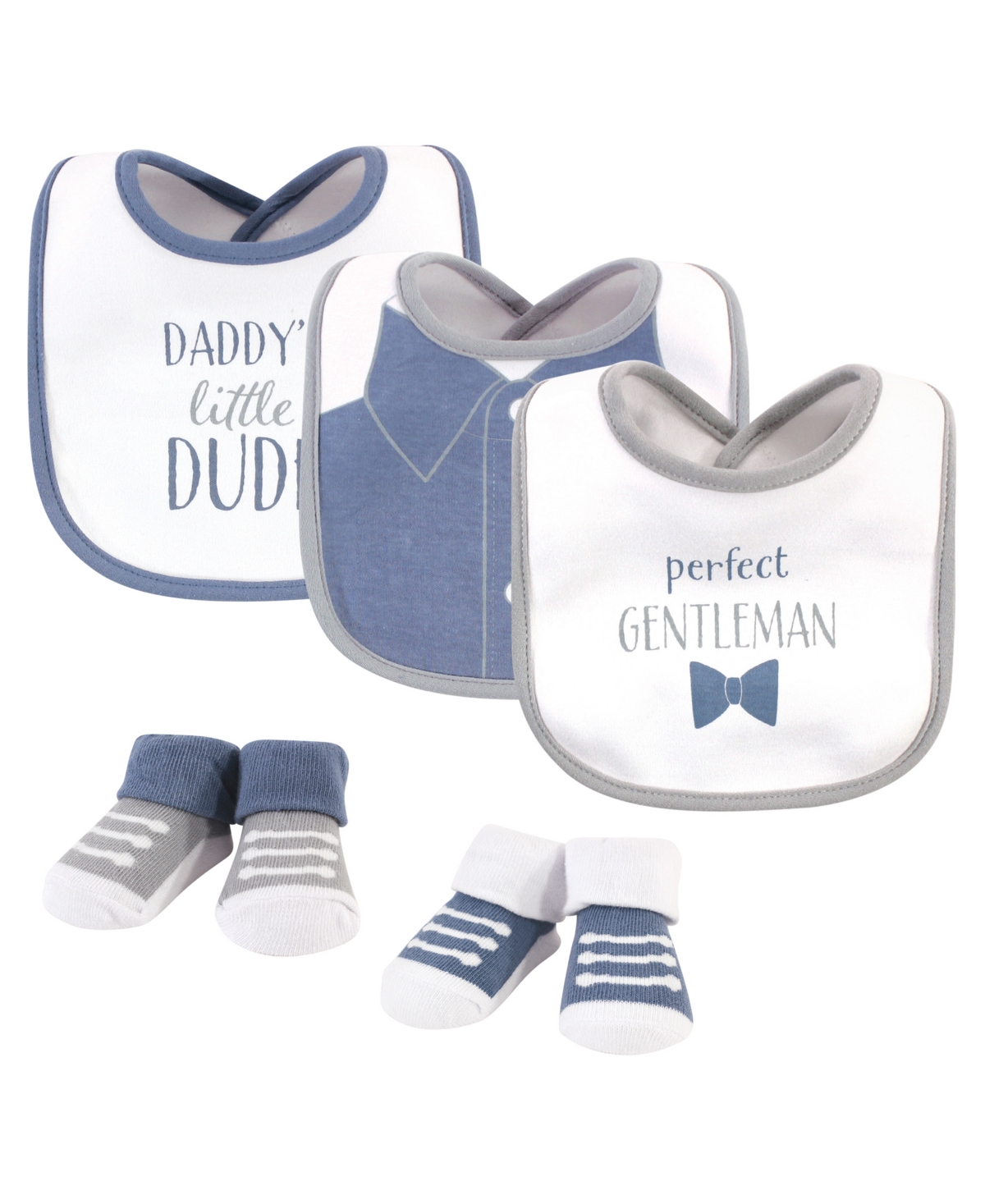 Click here for Hudson Baby Boys Essential 5-Piece Bib & Sock Coll... prices