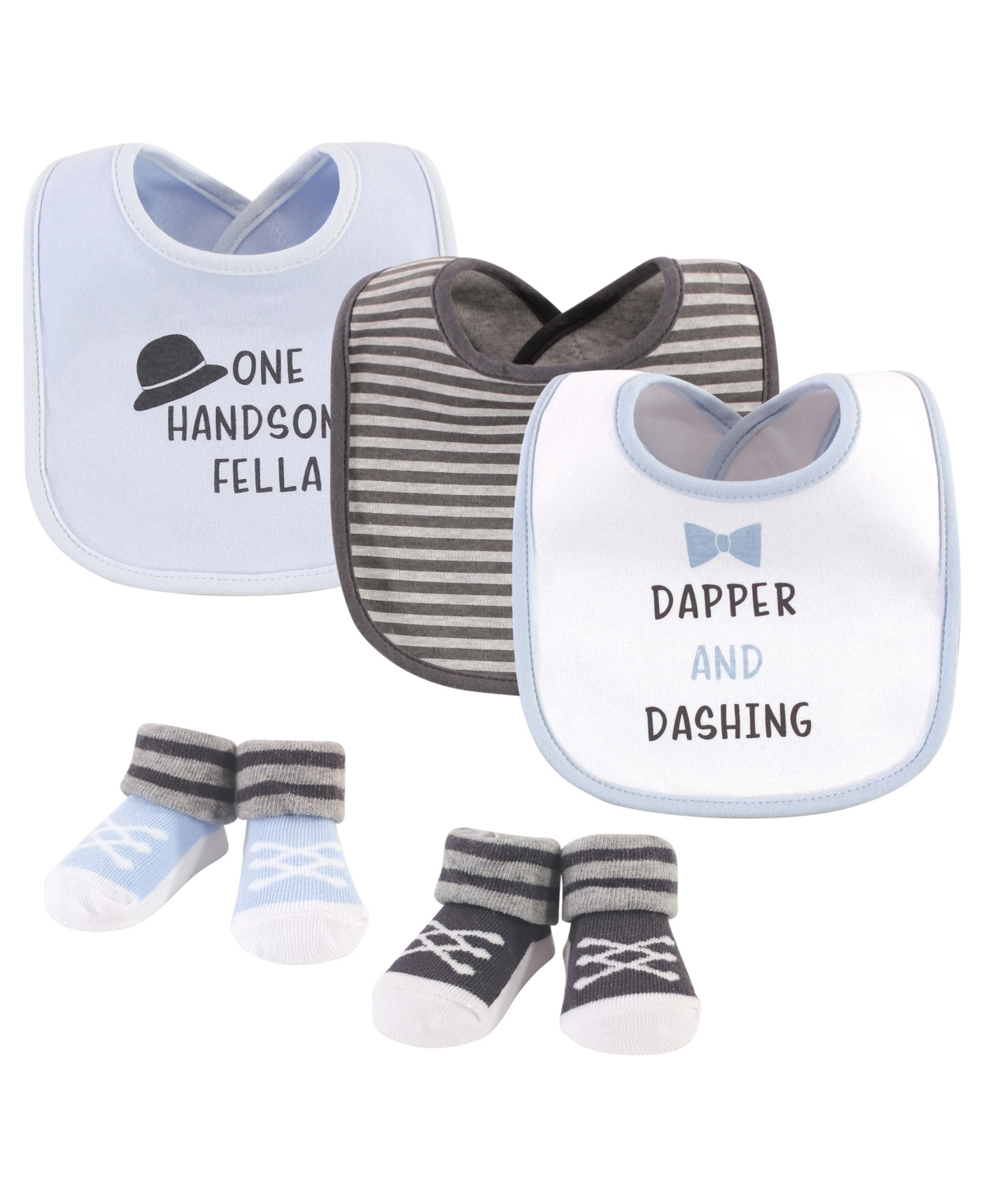 Click here for Hudson Baby Boys Essential 5-Piece Bib & Sock Coll... prices