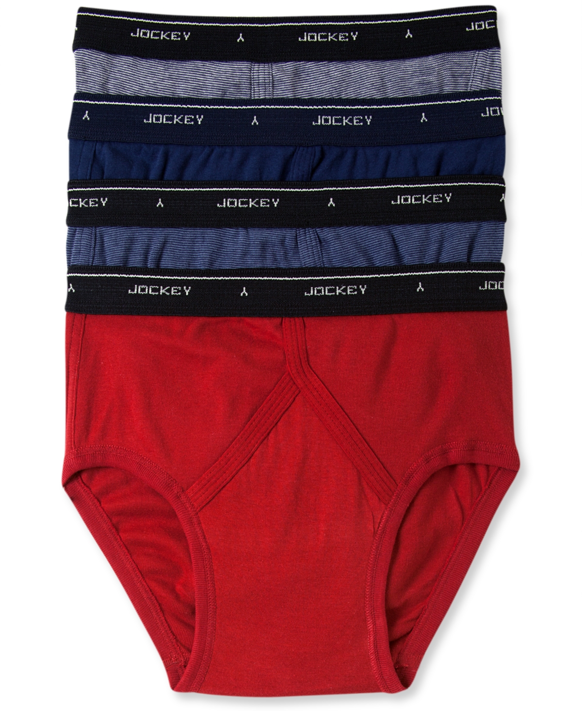 Click here for Mens 4-Pack Classic Low-Rise Briefs - Navy  Red Mi... prices