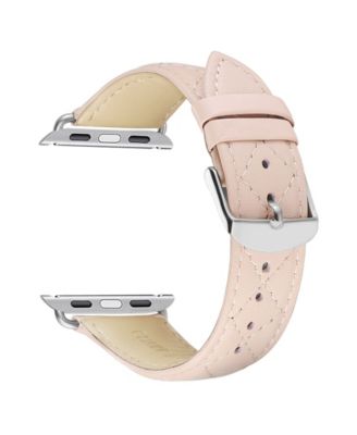 Men's and Women's Apple Pink Quilted Leather Replacement Band 44mm