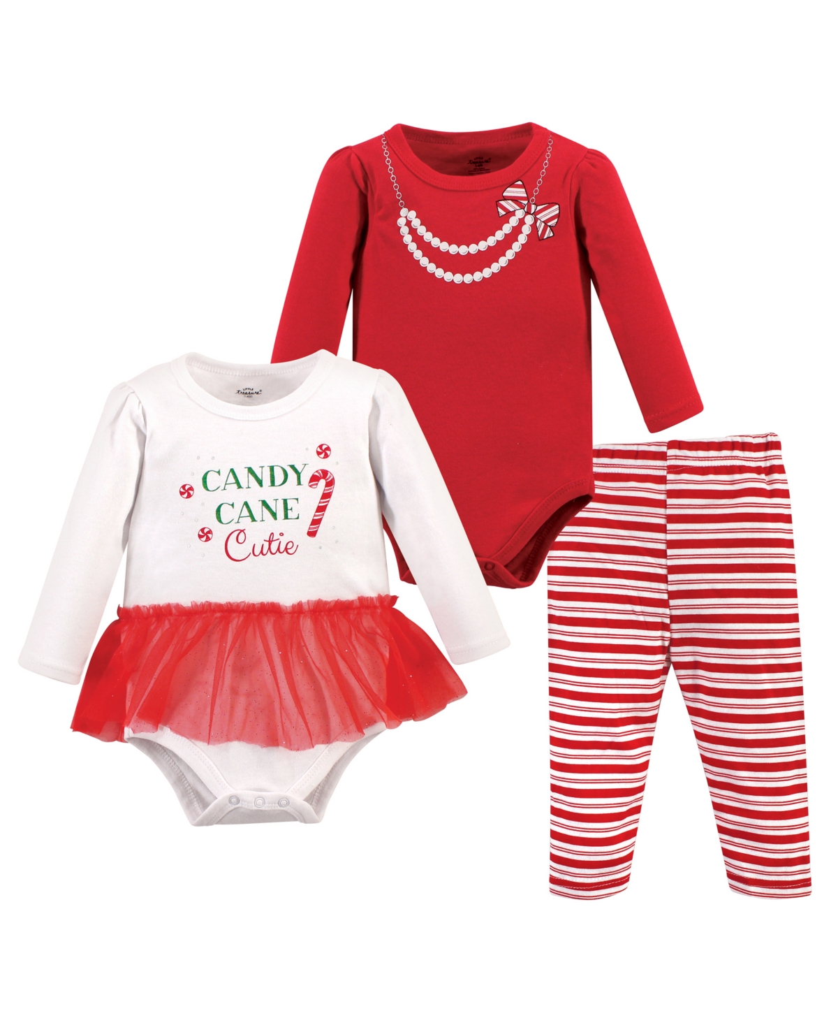 Click here for Little Treasure Baby Girls Treasure - Candy cane c... prices
