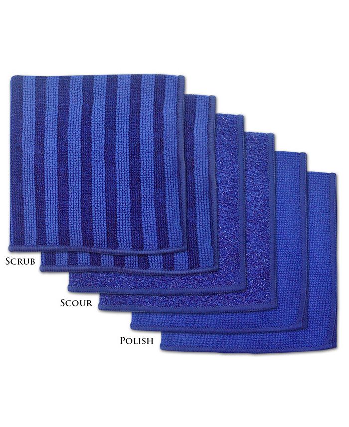 Design Imports Assorted Microfiber Scrub Scour Polish Dishcloth, Set of ...