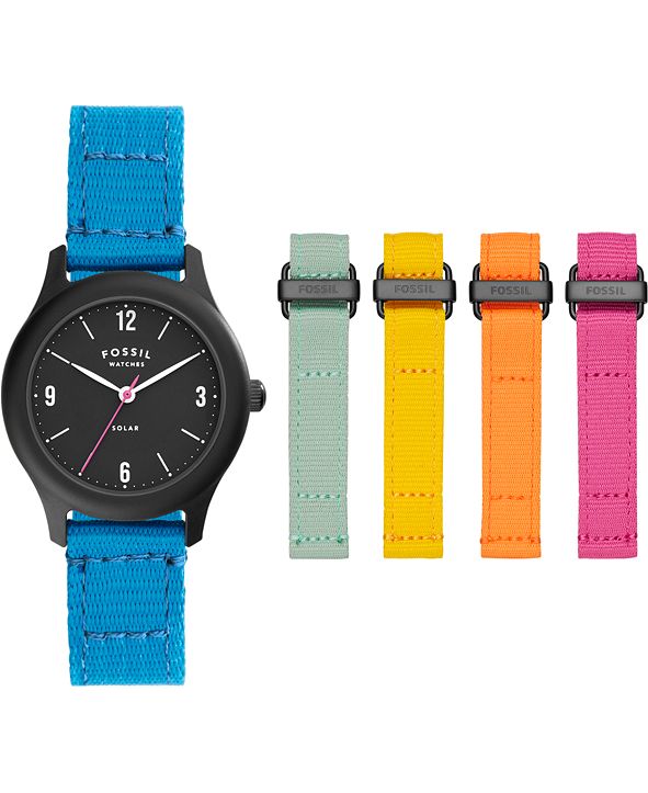 Fossil Women's Solar Interchangeable Woven Strap Watch 34mm - Earth Day ...