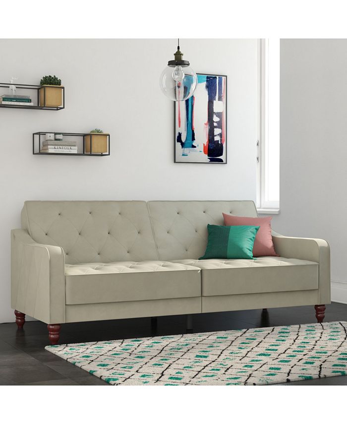 Novogratz Collection Vintage-Like Tufted Split Back Futon - Macy's