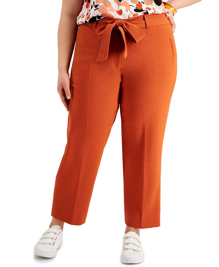 Bar III Plus Size Tie-Waist Pants, Created for Macy's - Macy's