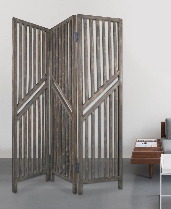 Screen Gems Handcrafted Rustic 3 Panel Alder Screen - Macy's