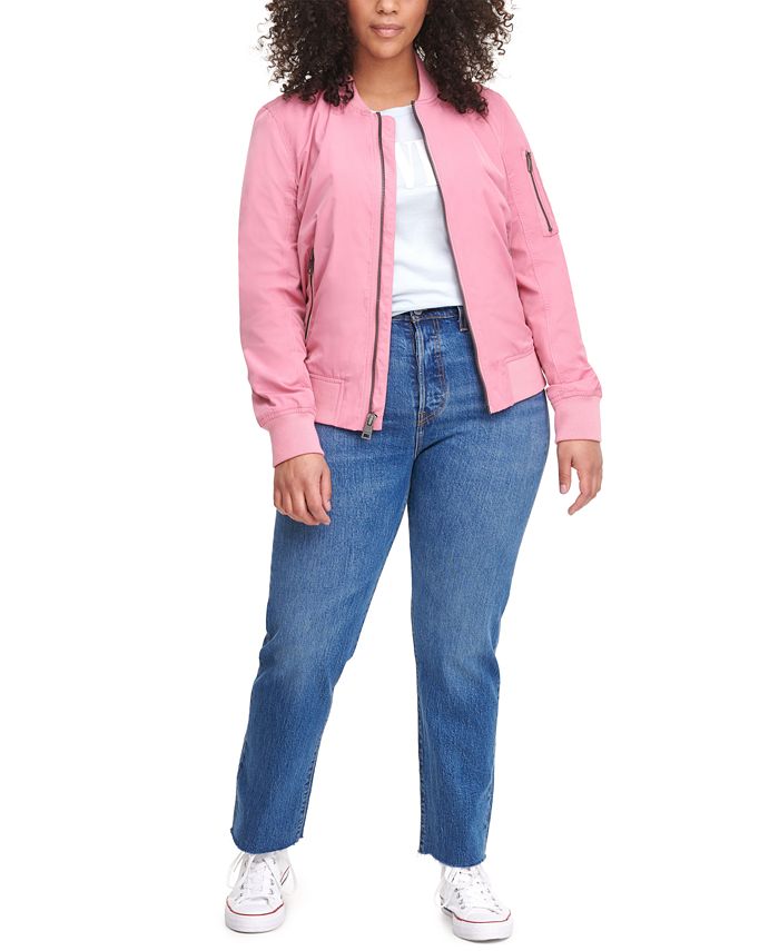 Levi's Trendy Plus Size Melanie Bomber Jacket & Reviews - Jackets ...