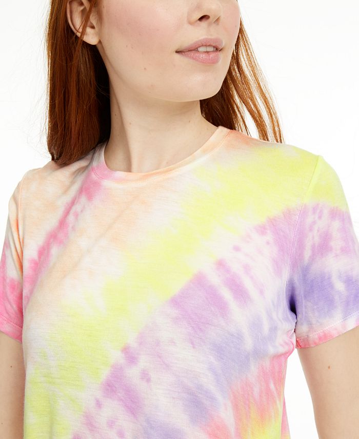 Self Esteem Juniors' Printed Diagonal Tie-Dye T-Shirt - Macy's