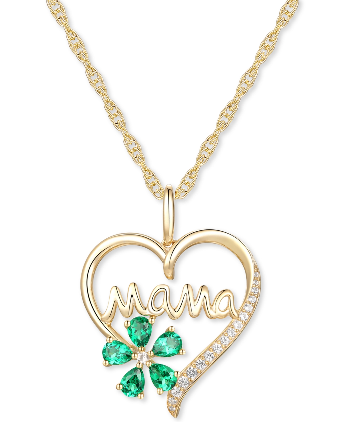 Click here for Lab-Grown Emerald (5/8 ct. t.w.) & Lab-Grown White... prices