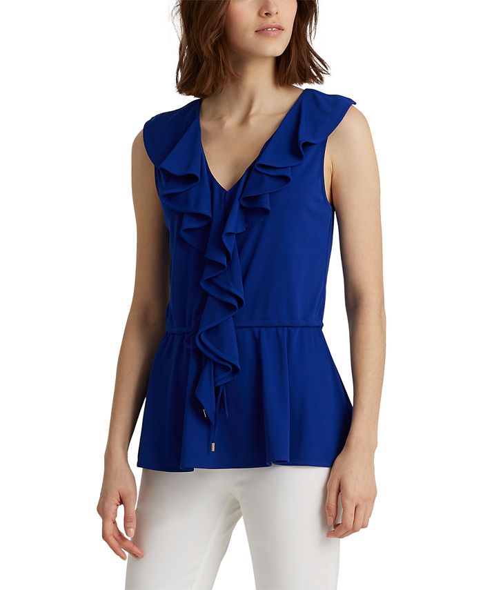 Lauren Ralph Lauren Petite Sleeveless Top - Macy's