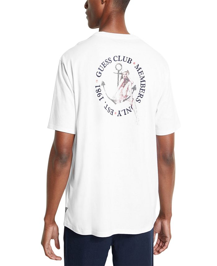 GUESS Men's Oversized Guess Club Girl Crew T-Shirt - Macy's