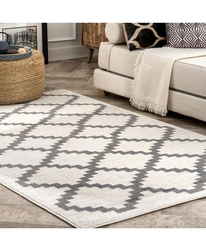 nuLoom Manor Geometric Faustina Cream 8' x 10' Area Rug - Macy's
