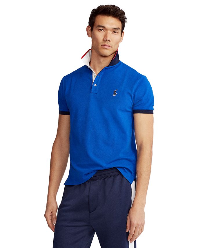 Polo Ralph Lauren Men's Custom Slim-Fit Color Blocked Polo Shirt - Macy's
