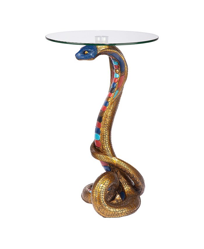 Design Toscano Renenutet Egyptian Cobra Goddess Glass-Topped Table - Macy's