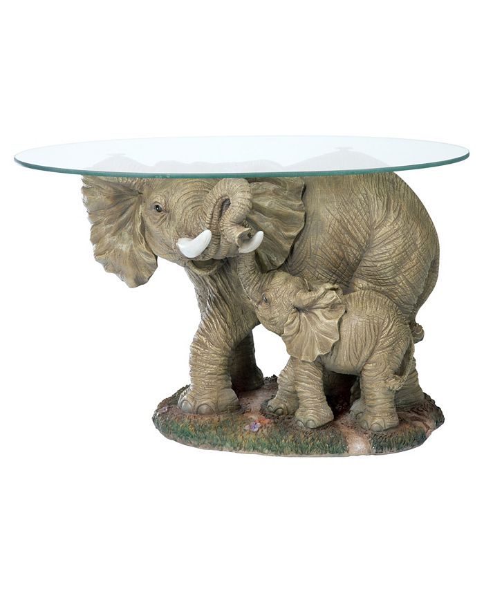 Design Toscano Elephant's Majesty Glass-Topped Cocktail Table - Macy's