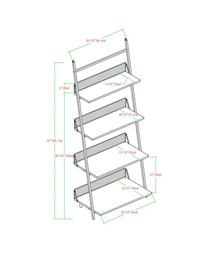 Walker Edison Industrial Metal Wood Leaning Wall Shelf - Macy's