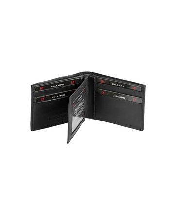 CHAMPS Men's RFID Center Passcase Wallet and Key Fob in Gift Box - Macy's