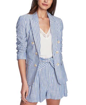 1.STATE Striped Ruched-Sleeve Blazer - Macy's