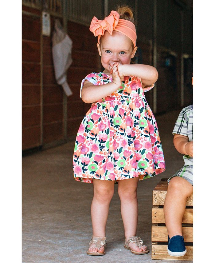 RuffleButts Baby Girl My Best Bud Dress and Faux Denim Ruffle Bloomer ...