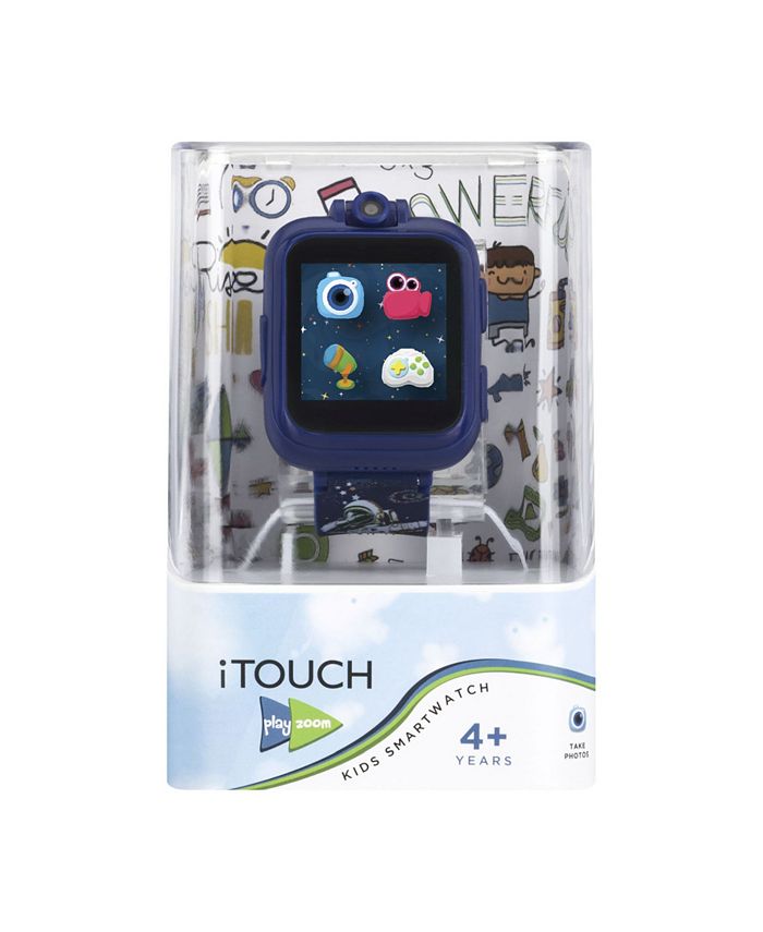 Playzoom iTouch Navy Blue Smartwatch for Kids Spaceman Print 42mm - Macy's