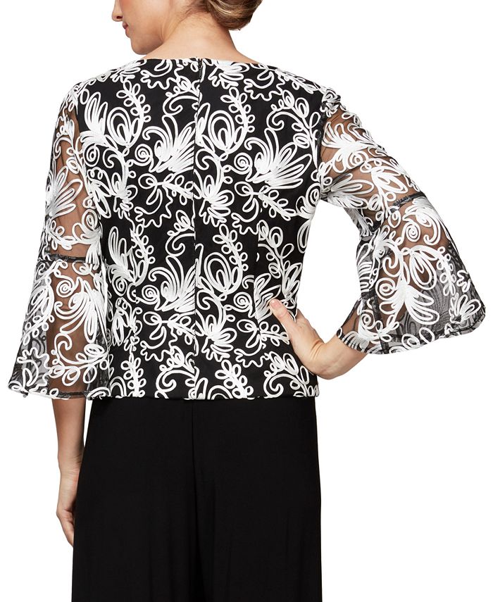 Alex Evenings Printed Bell-Sleeve Blouse - Macy's