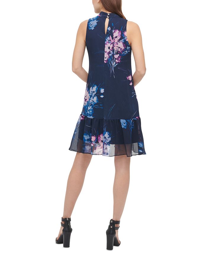 DKNY Sleeveless High-Neck Shift Dress - Macy's