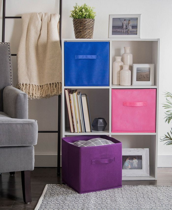 Design Imports Non-woven Polypropylene Cube Solid Square Set of 4 - Macy's