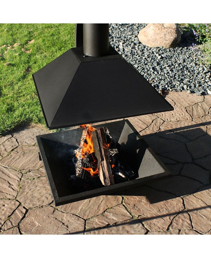 Sunnydaze Decor Steel Outdoor Wood-Burning Modern Backyard Chiminea Fire Pit - Macy's