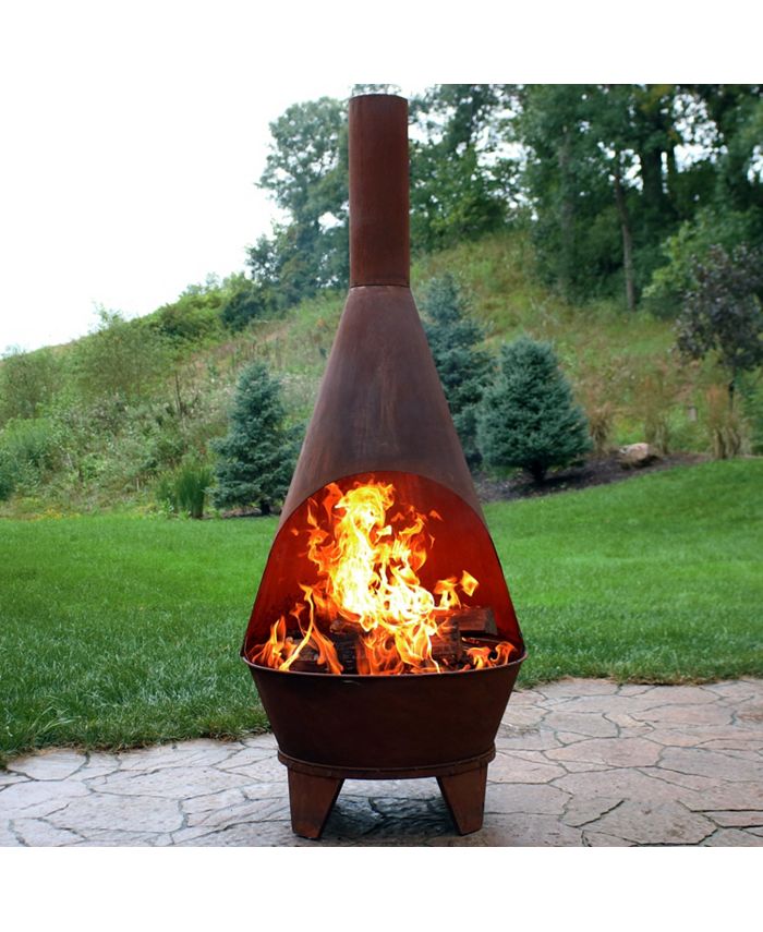 Sunnydaze Decor Outdoor Patio Wood-Burning Rustic Chiminea Fire Pit - Macy's