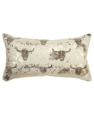 Rizzy Home Cow Head Decorative Pillow Cover, 14" x 26" - Macy's