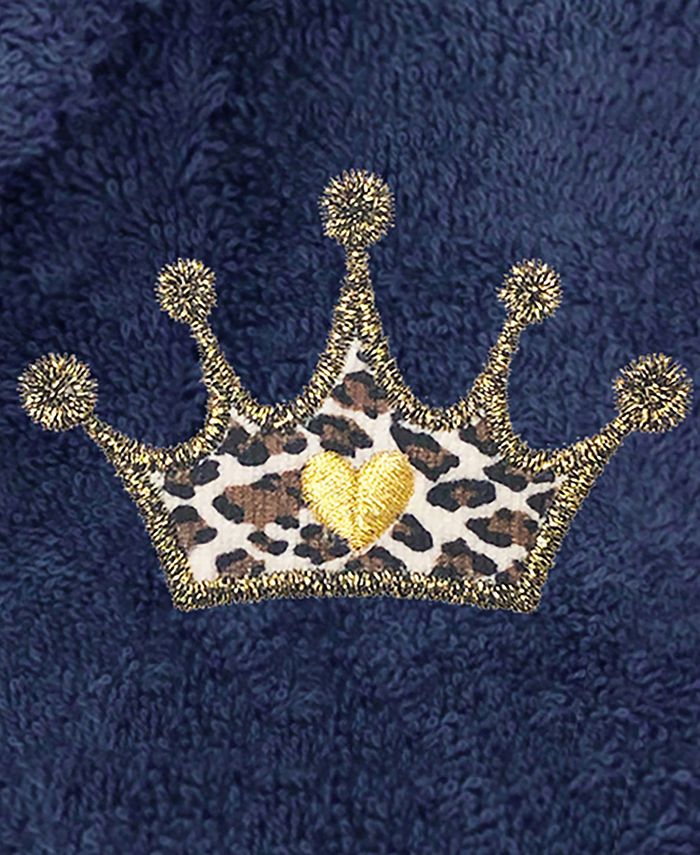 Linum Home Embroidered with Cheetah Crown Terry Bath Robe - Macy's