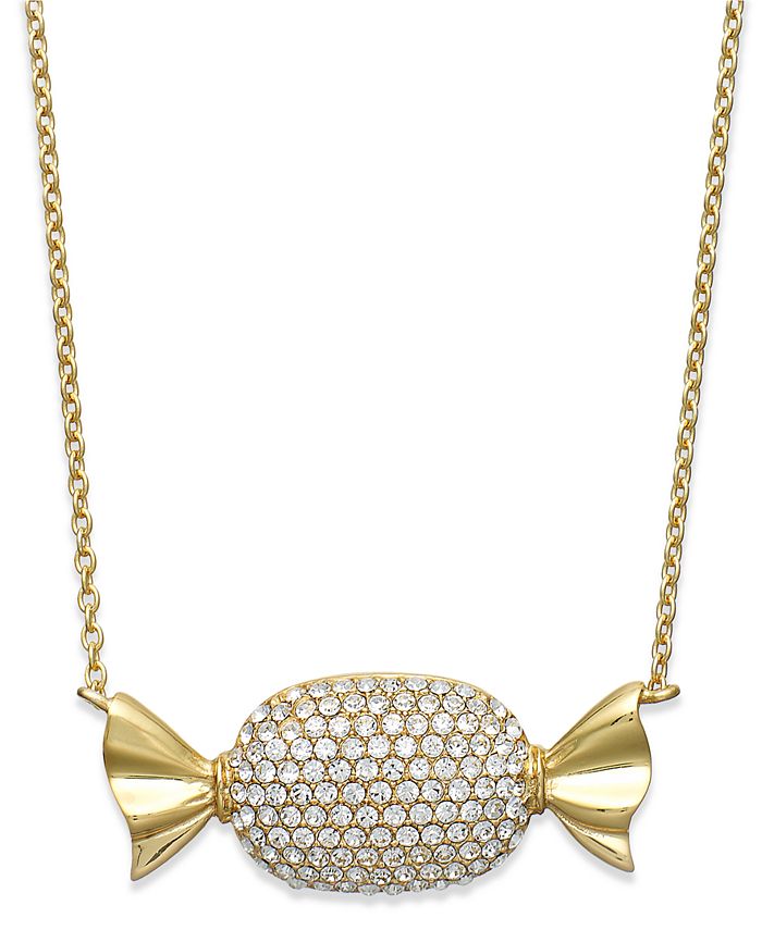 Simone I. Smith 18K Gold over Sterling Silver Necklace, Clear Crystal ...