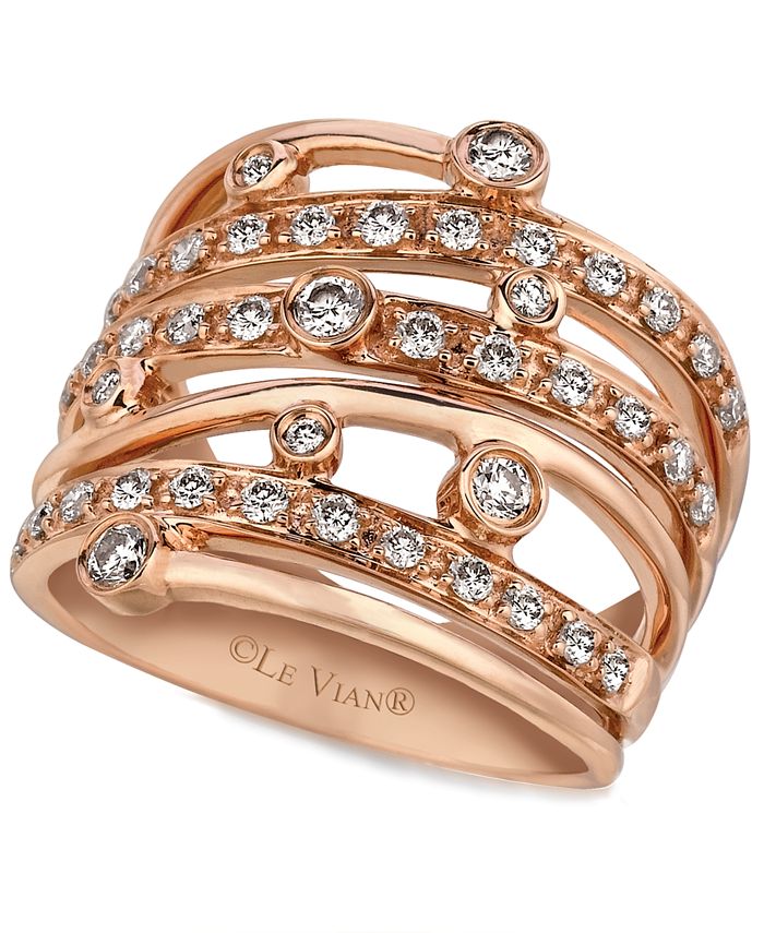 Le Vian Diamond Diamond Layer Ring (3/4 ct. t.w.) in 14k Rose Gold - Macy's